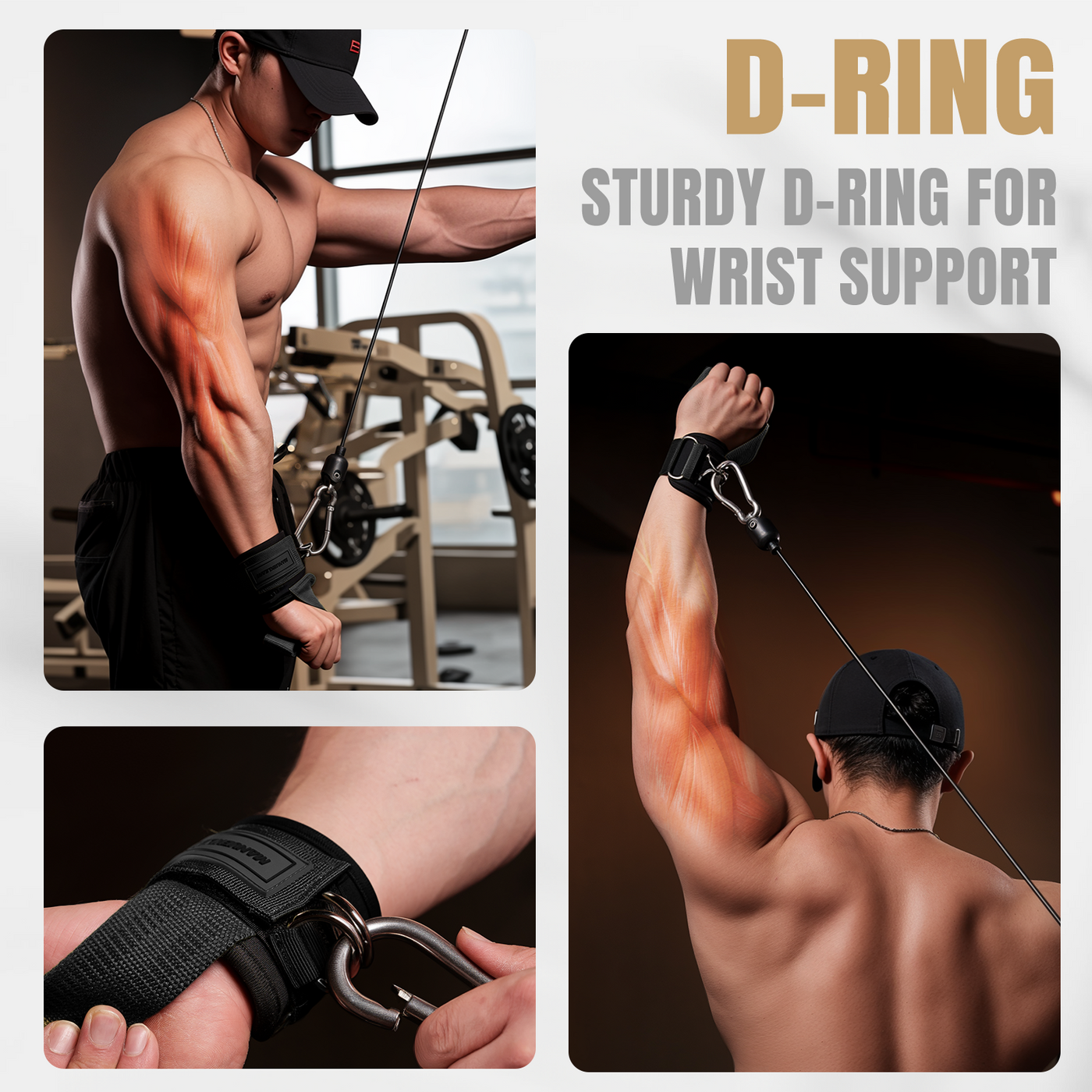 Weightlifting Wrist Straps – Non-Slip D-Ring Gym Lifting Straps for Men ...